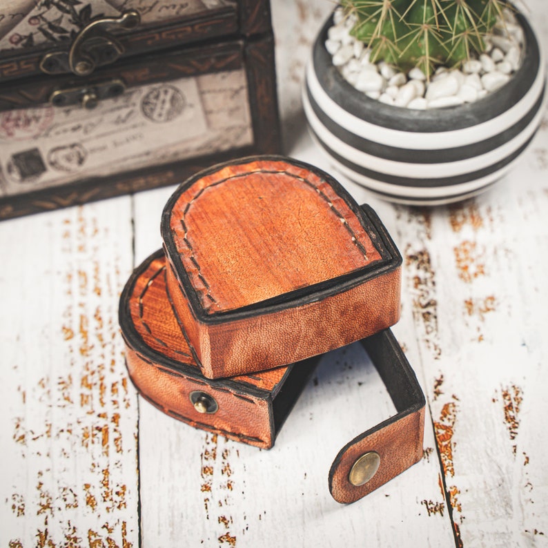 Leather Compass Case Personalized Engraved Option - Etsy