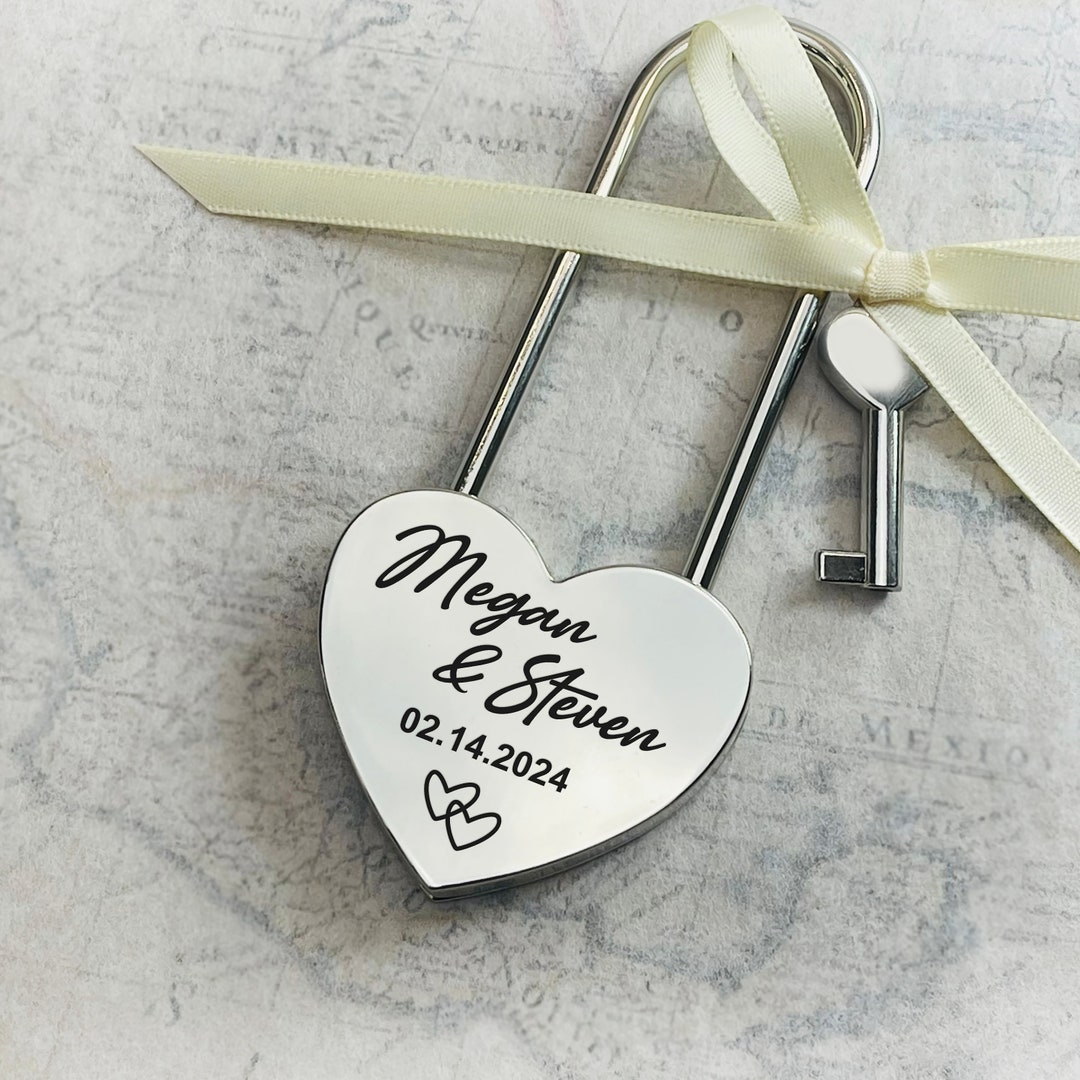 Personalized Large Padlock Wedding Anniversary Gift Custom Engraved ...