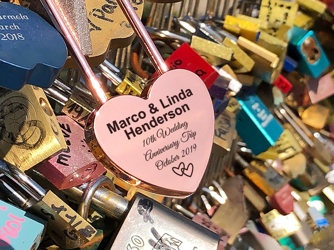 Custom Engraved Heart Love Lock – Two Hearts Locked in Love Gift - Etsy