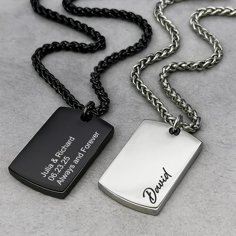 Mens Dog Tag With Chain - Etsy