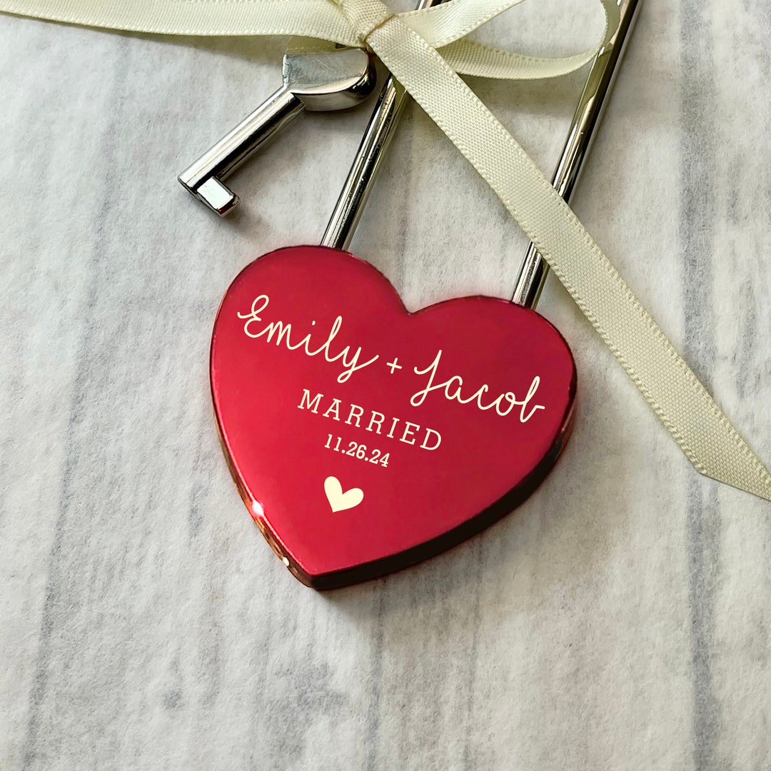 Just Married Couple Gift Custom Wedding Gift Love Lock With Key ...