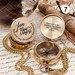Engraved Gold Navigation Compass Weddings, Anniversaries, Birthdays ...