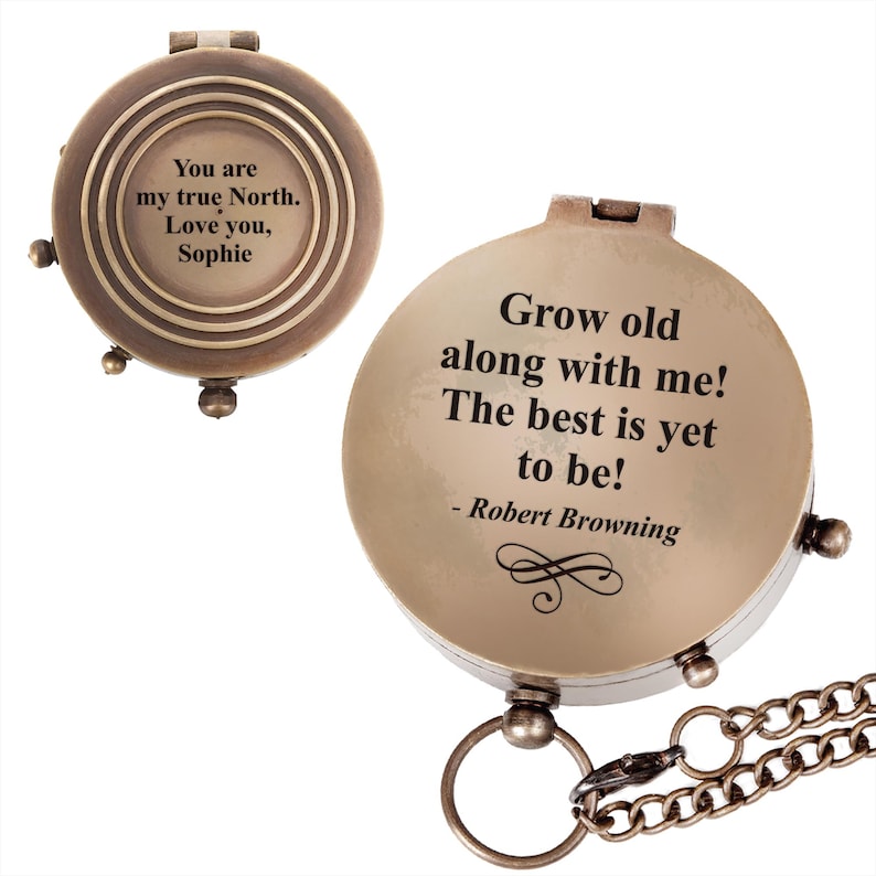 Personalized Brass Compass, Custom Engraved Wedding Gift for Groom ...