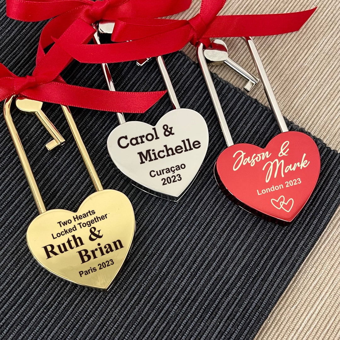 Personalized Red Love Lock Custom Padlock Engraved Silver - Etsy