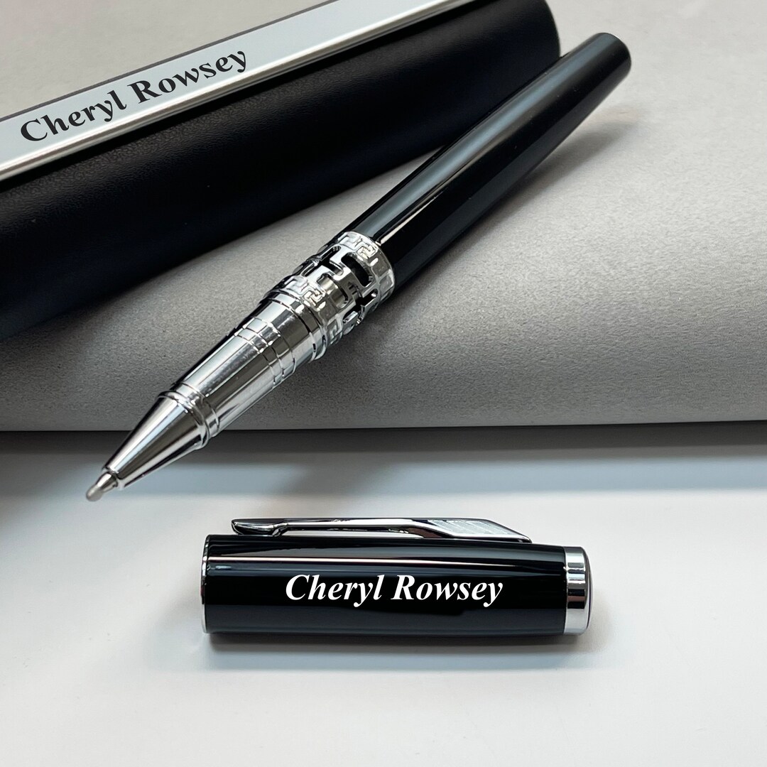 Personalized Black Lacquer Pen Engraved Roller Ball Pen, Corporate ...