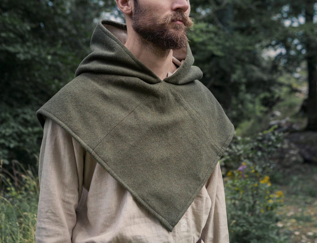 CUSTOM Skjoldehamn – Viking Woolen Hood, Lined With Linen, LARP, Viking ...