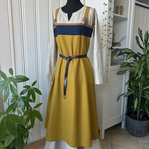 Beige Viking Linen Dress — Kirtle Tunic, Norse Costume, Viking Shirt ...