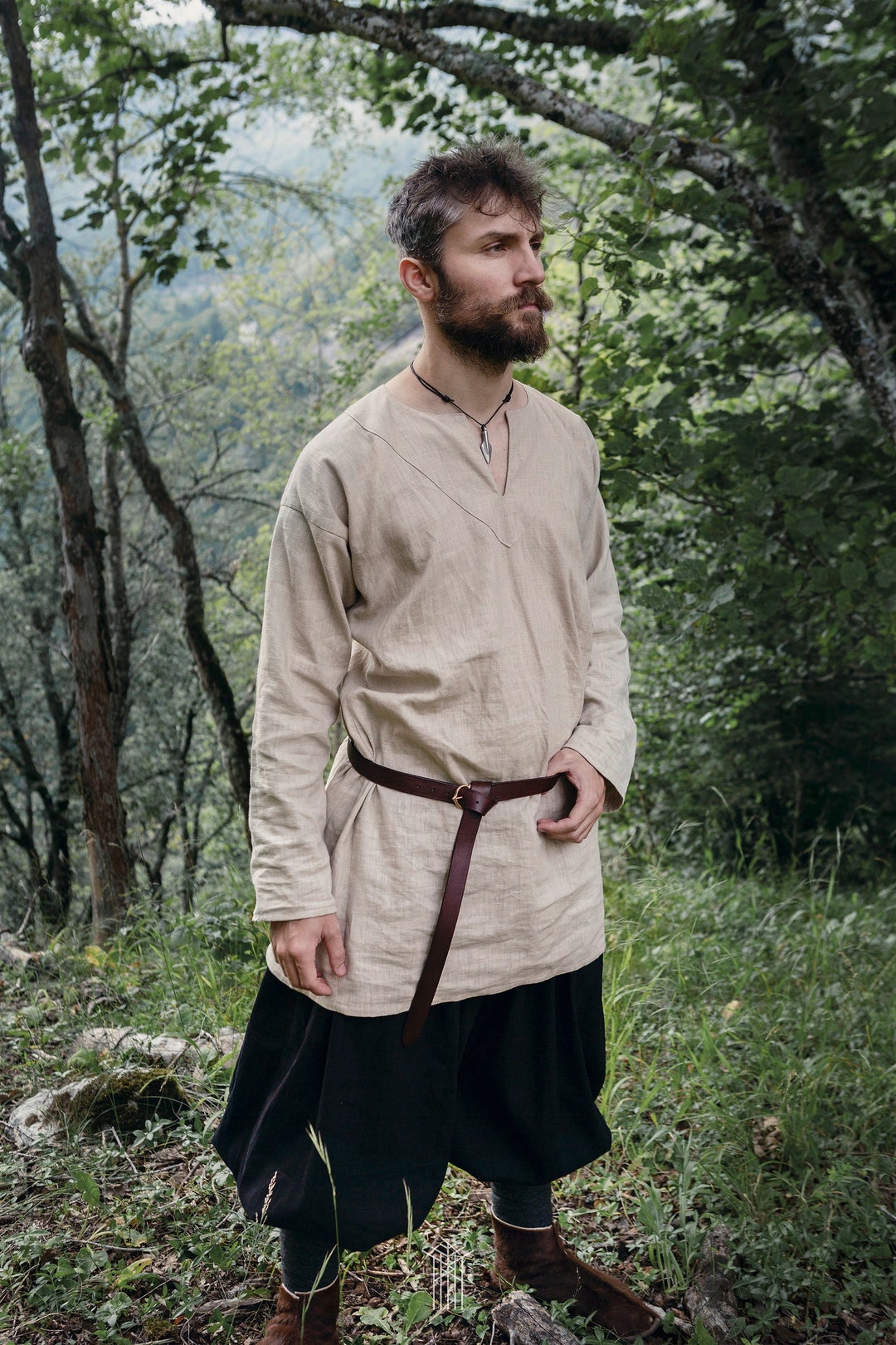 Viking Linen Tunic, Kirtle Tunic, Norse Costume, Viking Shirt, Medieval ...