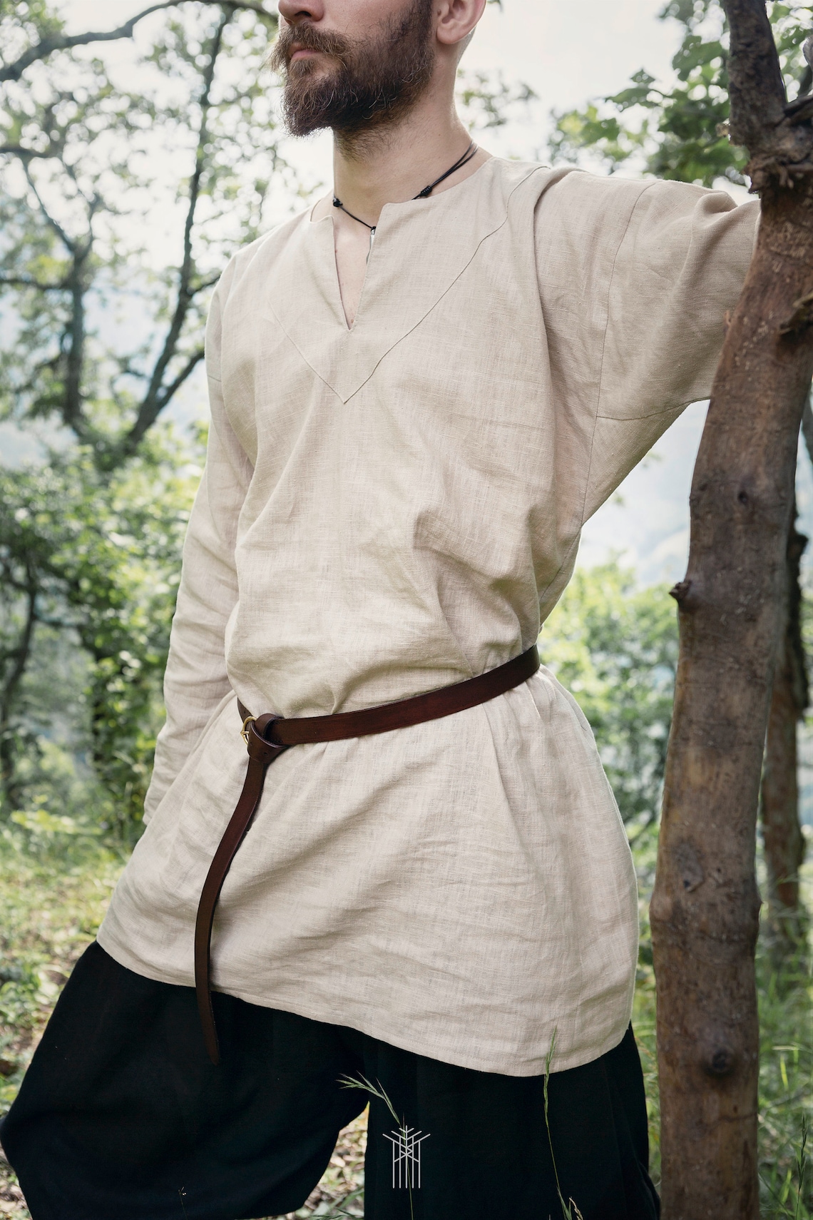 Viking Linen Tunic Kirtle Tunic Norse Costume Viking Shirt | Etsy