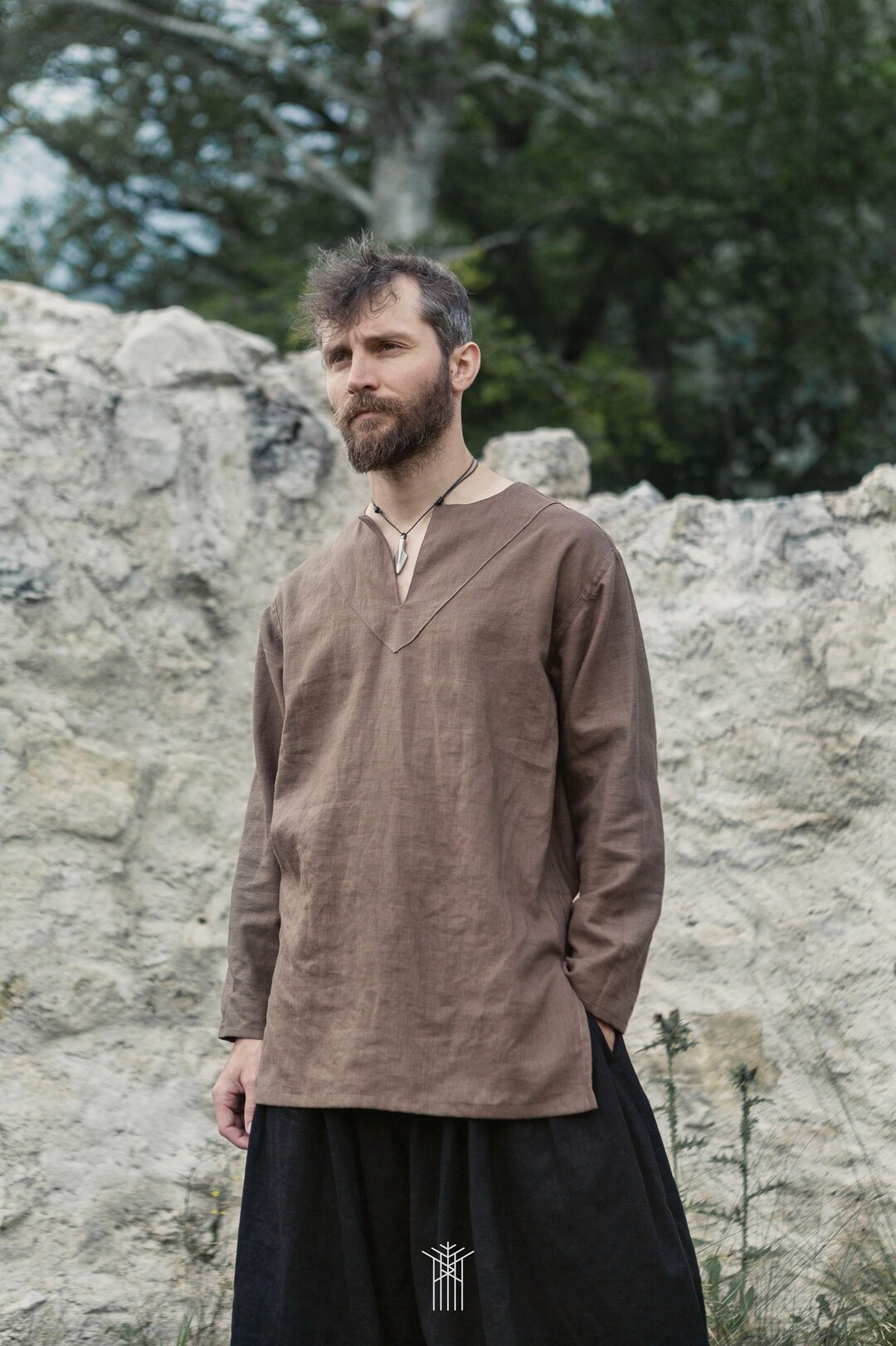 Medieval Linen Tunic Men Medieval Costume LARP Norse - Etsy