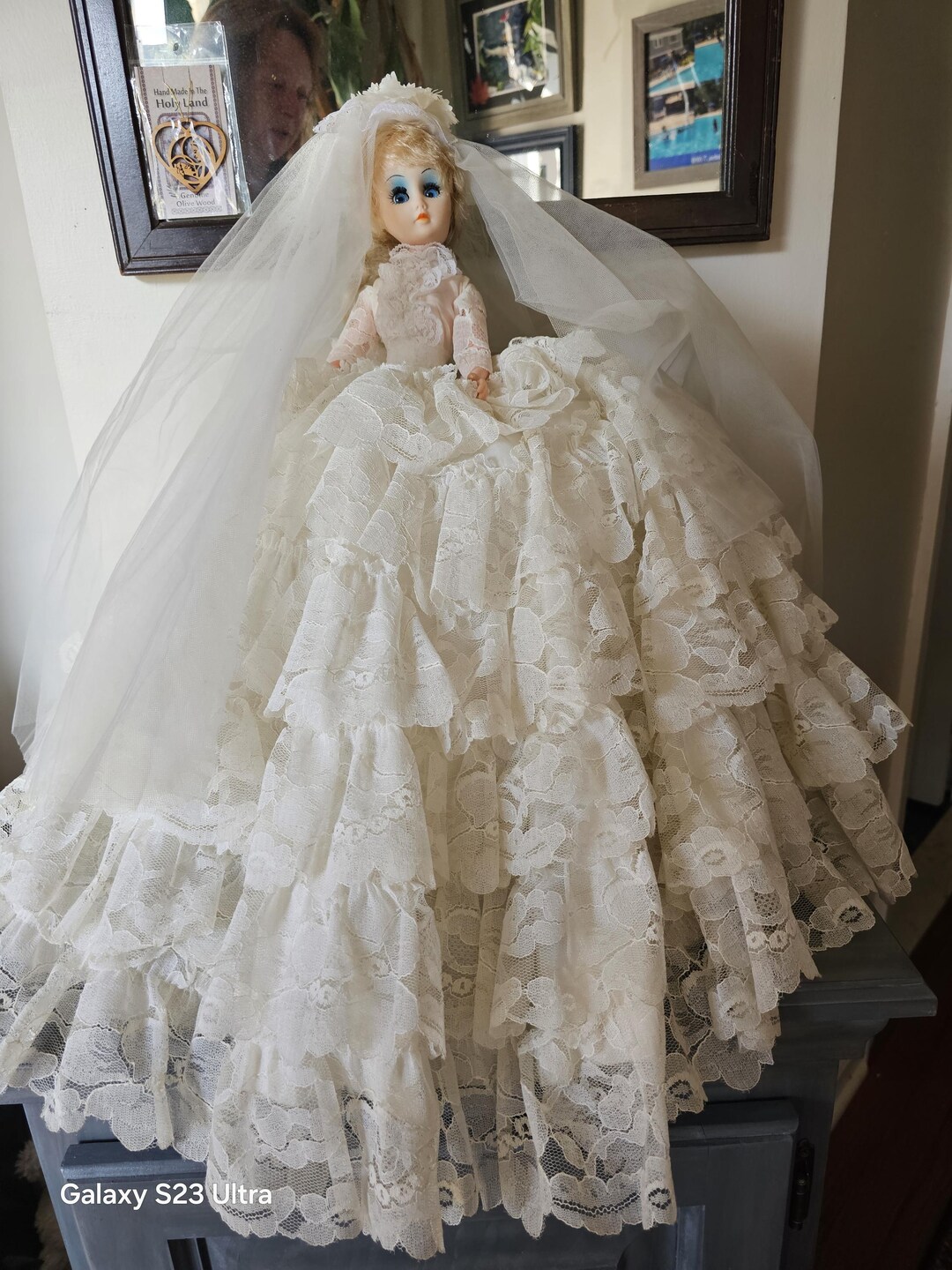 Wedding Bride 15" Boudoir Doll 1950s Bridal Shower, Lace Gown, Vintage ...