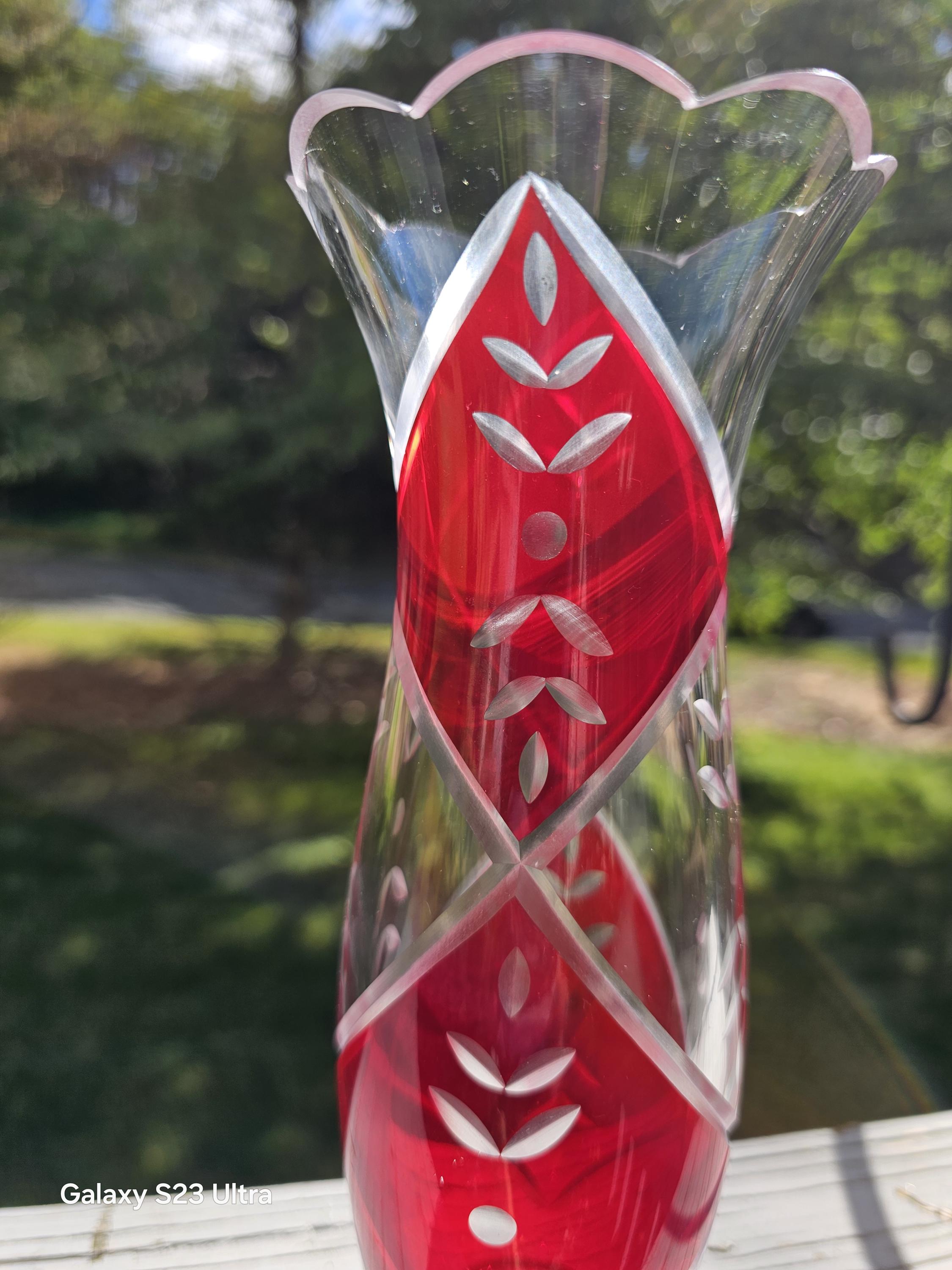 Lenox Crystal Vase: Crimson Splendor Cut Glass, 9" - Etsy