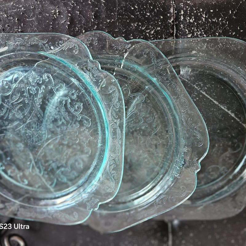 Aqua Glass Plates - Etsy