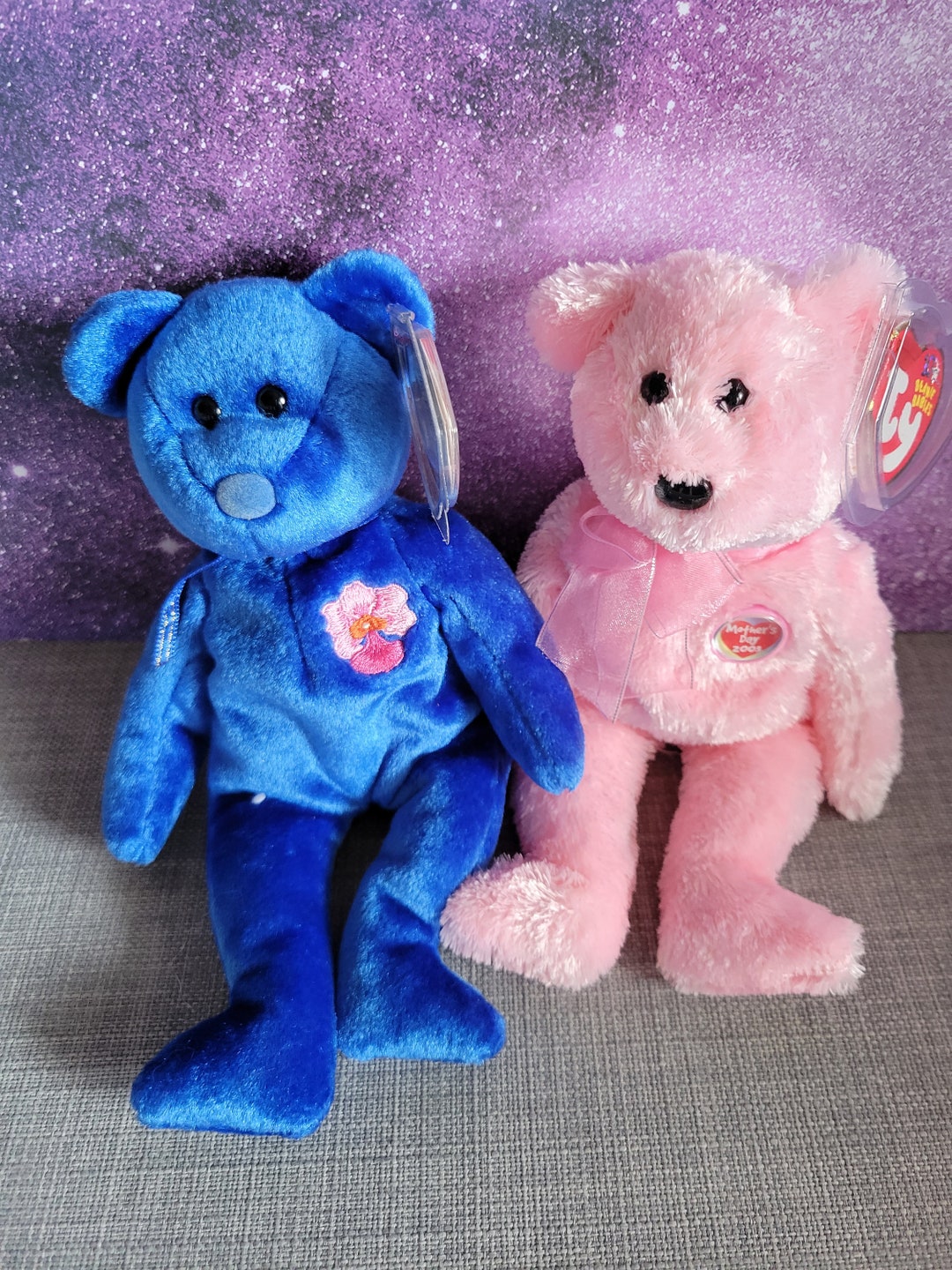 Vintage Ty Beanie Baby Bears, Mom-e Bear and Vanda Bear, Collectible ...