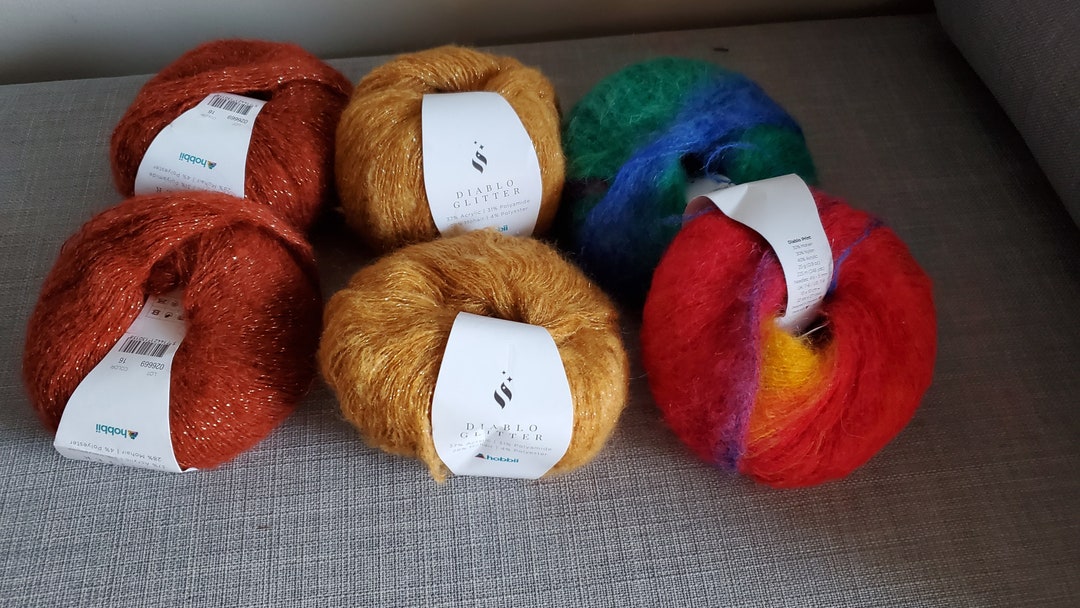 Hobbi Yarn, Mohair Blend Yarn. Yarn From Denmark. Glitter Yarn ...