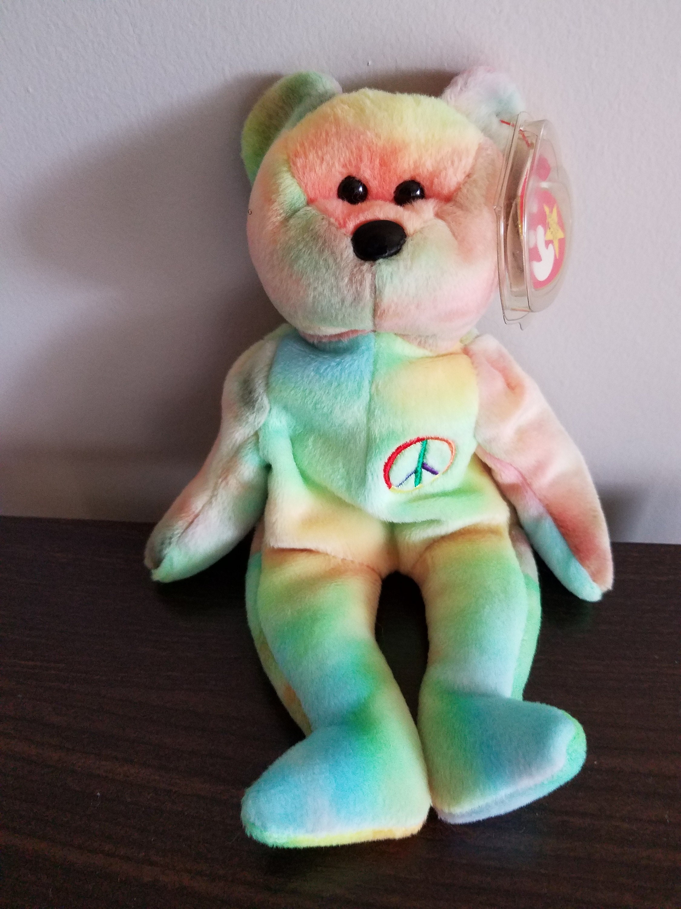 Ty Peace Bear Ty Beanie Ty Neon Bears Tye Dyed Bears Peace | Etsy