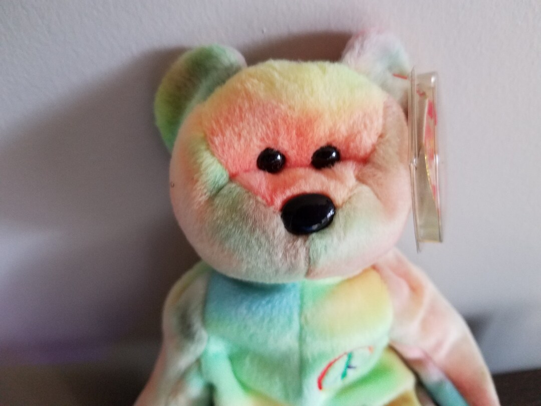 Ty Peace Bear Ty Beanie Ty Neon Bears Tye Dyed Bears Peace - Etsy France