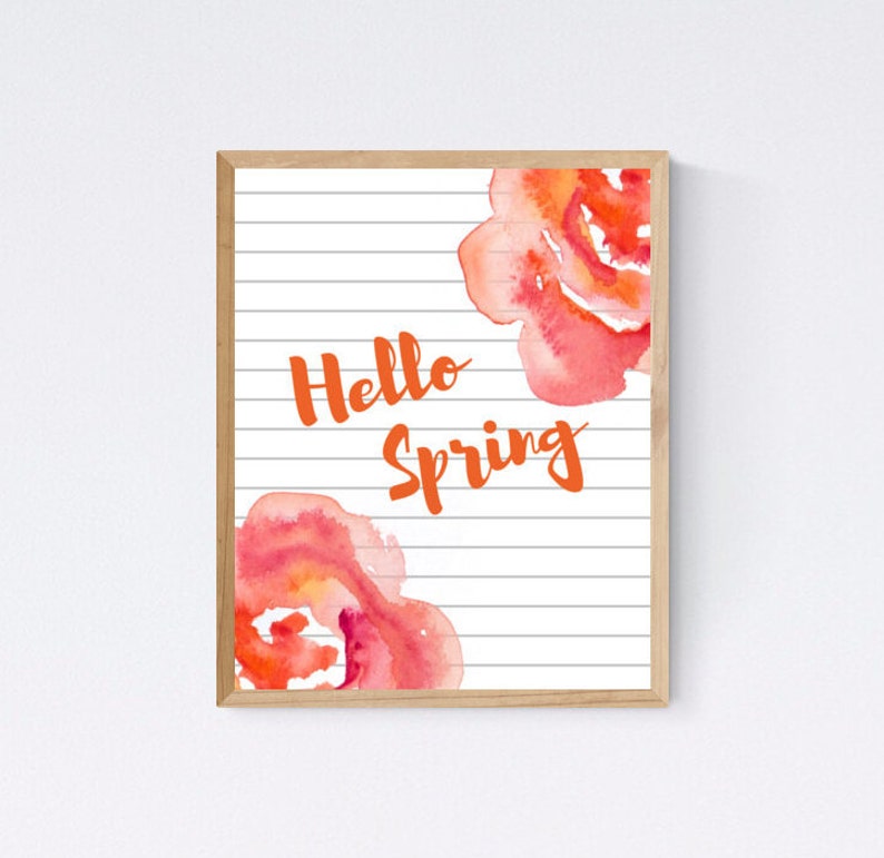 Hello Spring Printable Sign - Printable Art Wall Decor - Inspirational ...