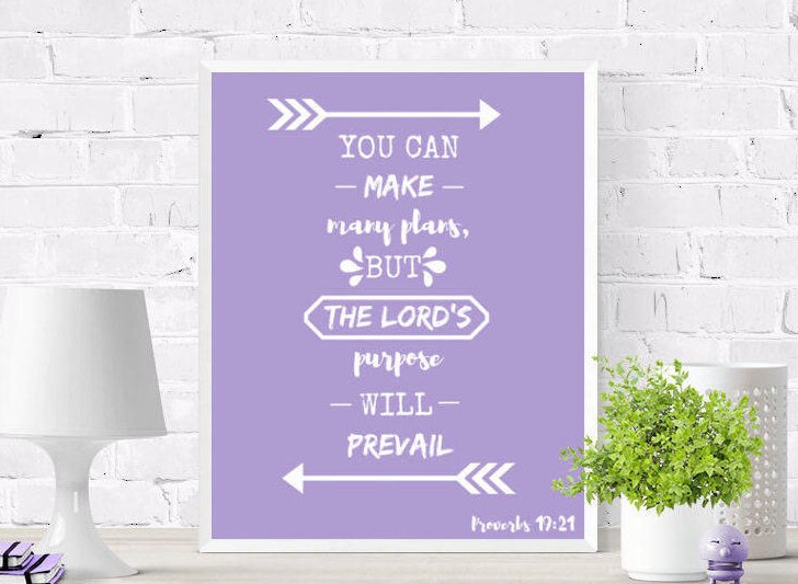 Proverbs 19:21 - Printable Bible Verse - Printable Art Wall Decor ...