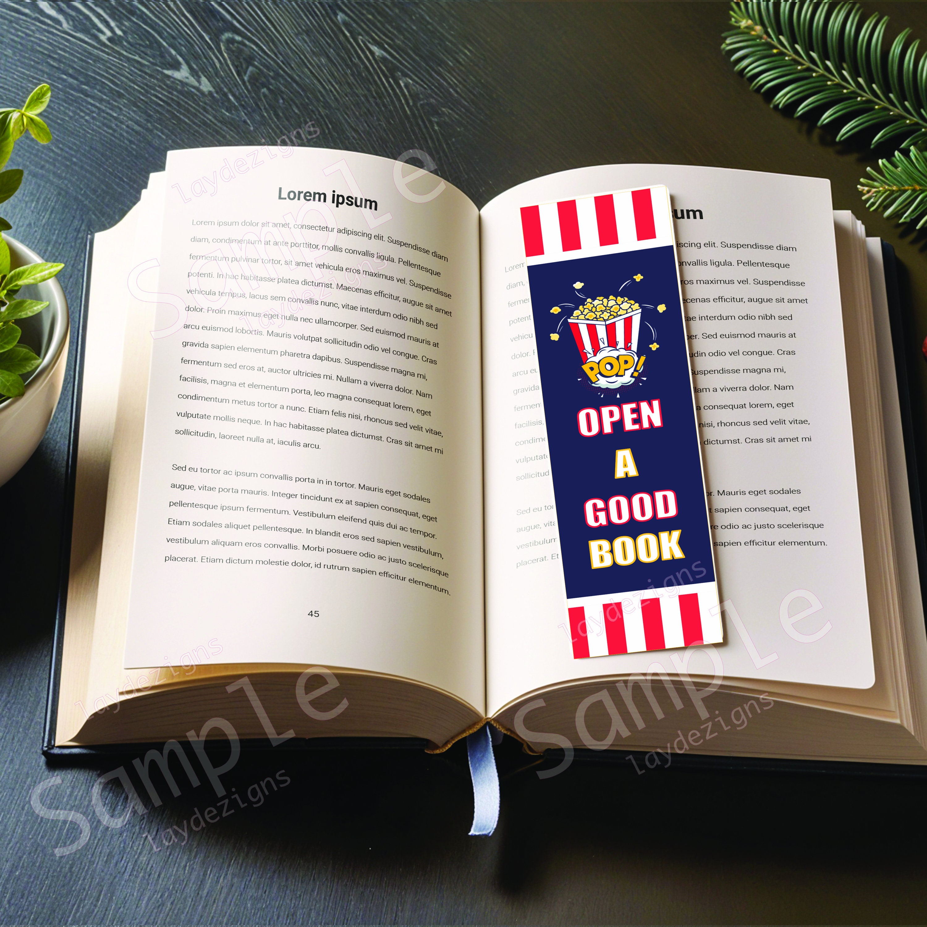 Printable Pop a Good Book Popcorn Bookmark - Etsy