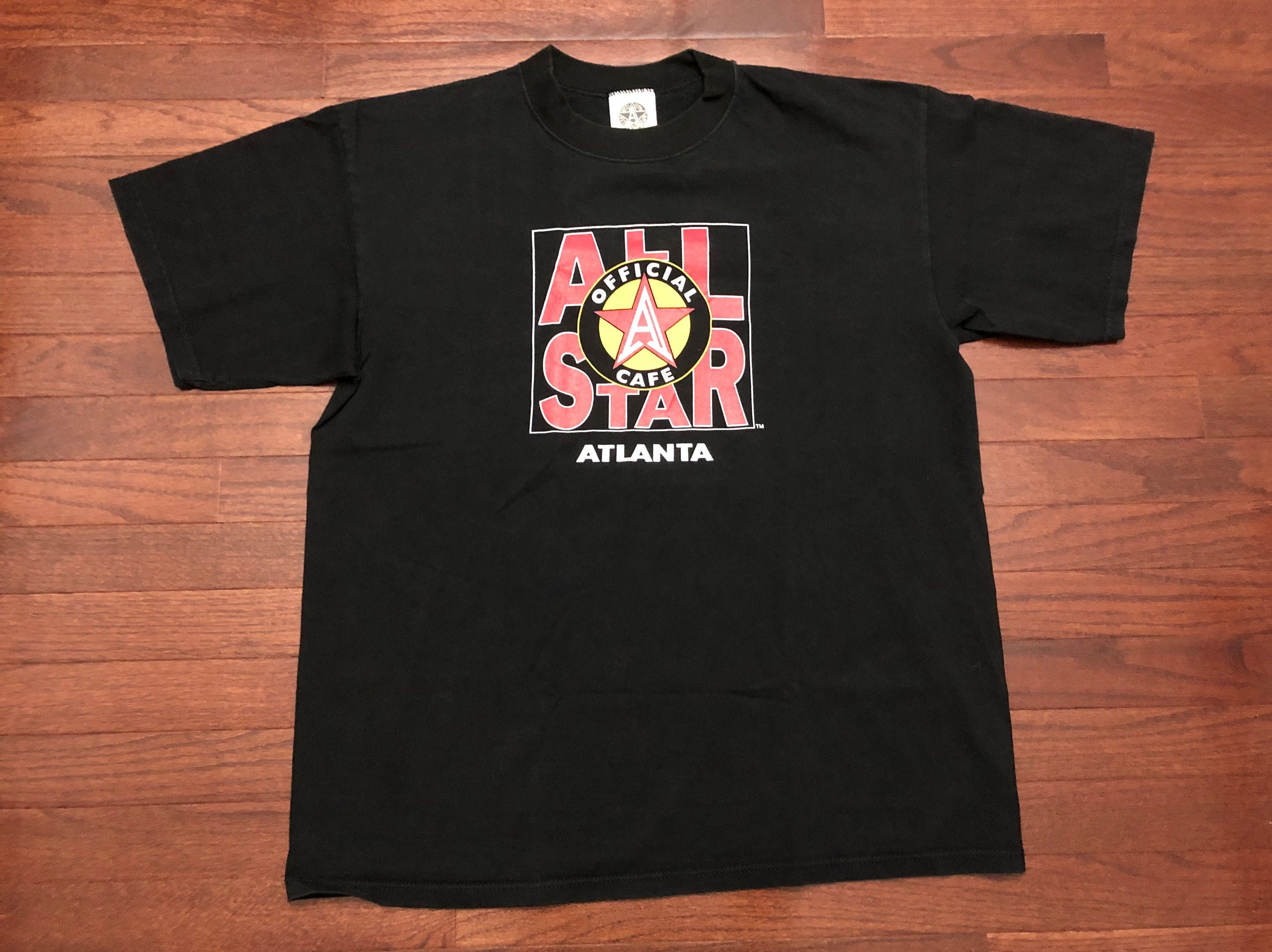 Large 1995 All Star Cafe Atlanta T shirt black red white - Etsy 日本
