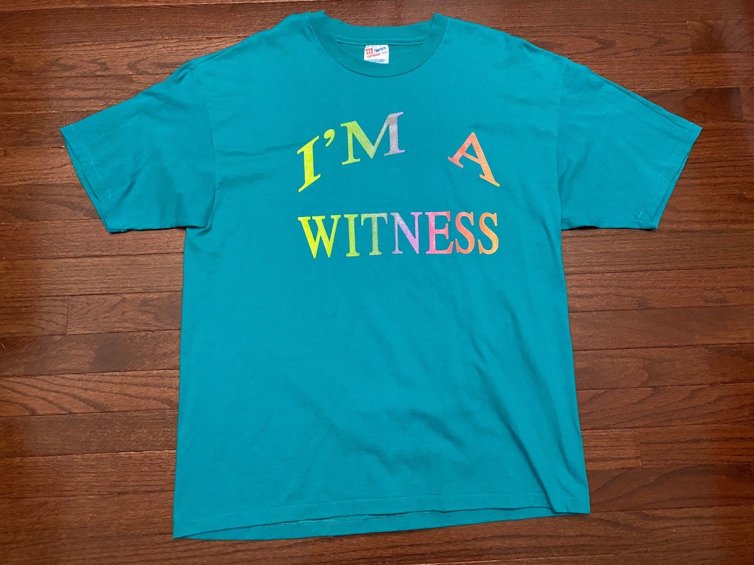 XL 90's I'm A Witness T Shirt Men's Green Purple Orange Vintage 1990's ...