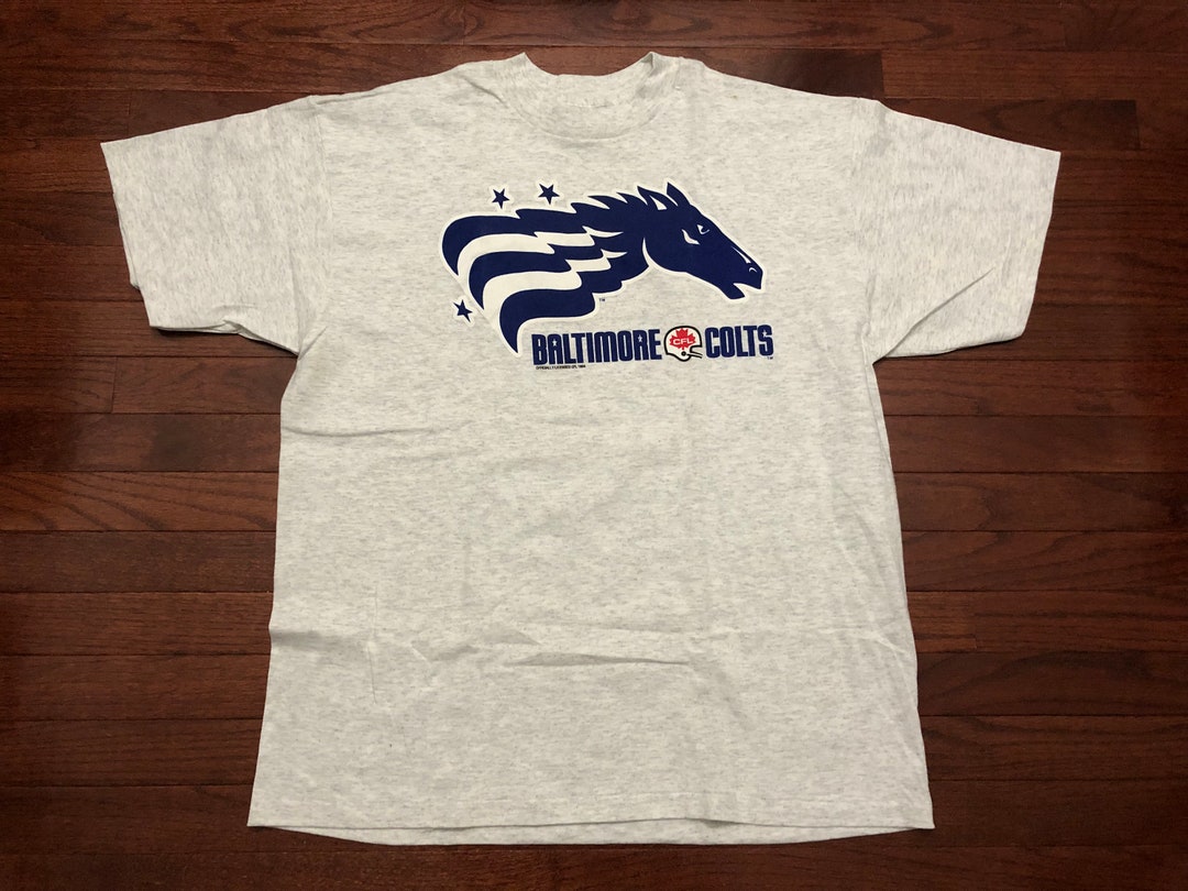 NEW XL 1994 Baltimore Colts CFL T Shirt Men's Heather Gray Canadian ...