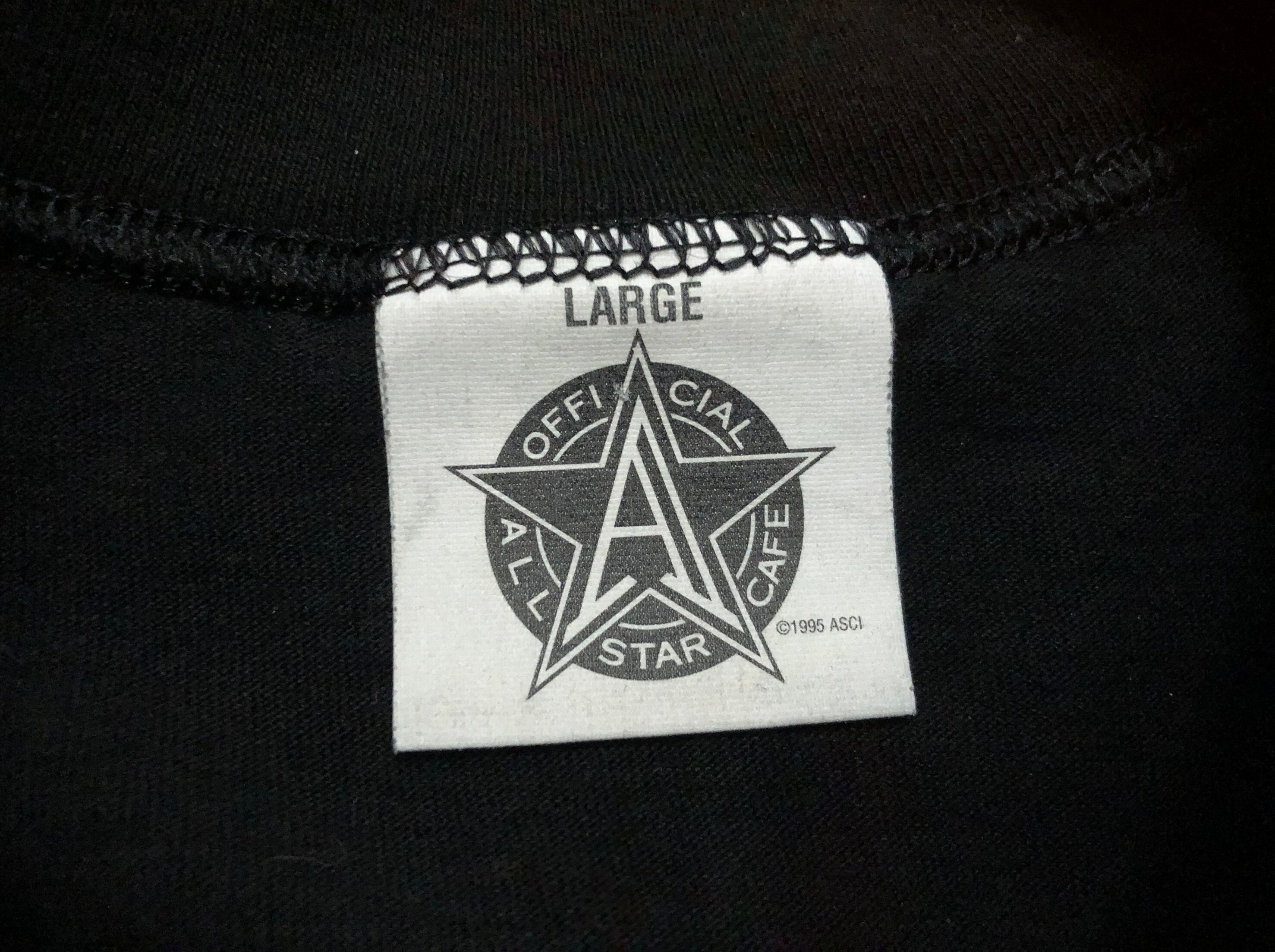 Large 1995 All Star Cafe Atlanta T shirt black red white - Etsy 日本