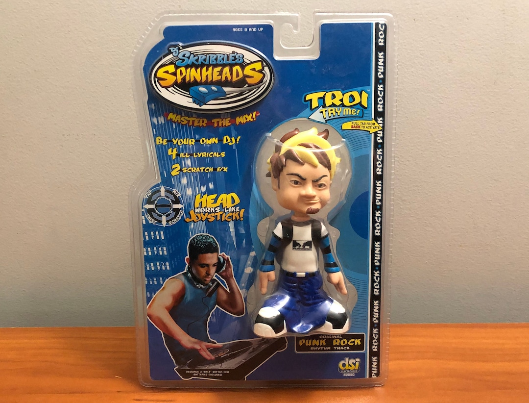 NEW 2003 DJ Skribble's Spinheads Figure Toy Troi Punk Rock Rhythm Track ...