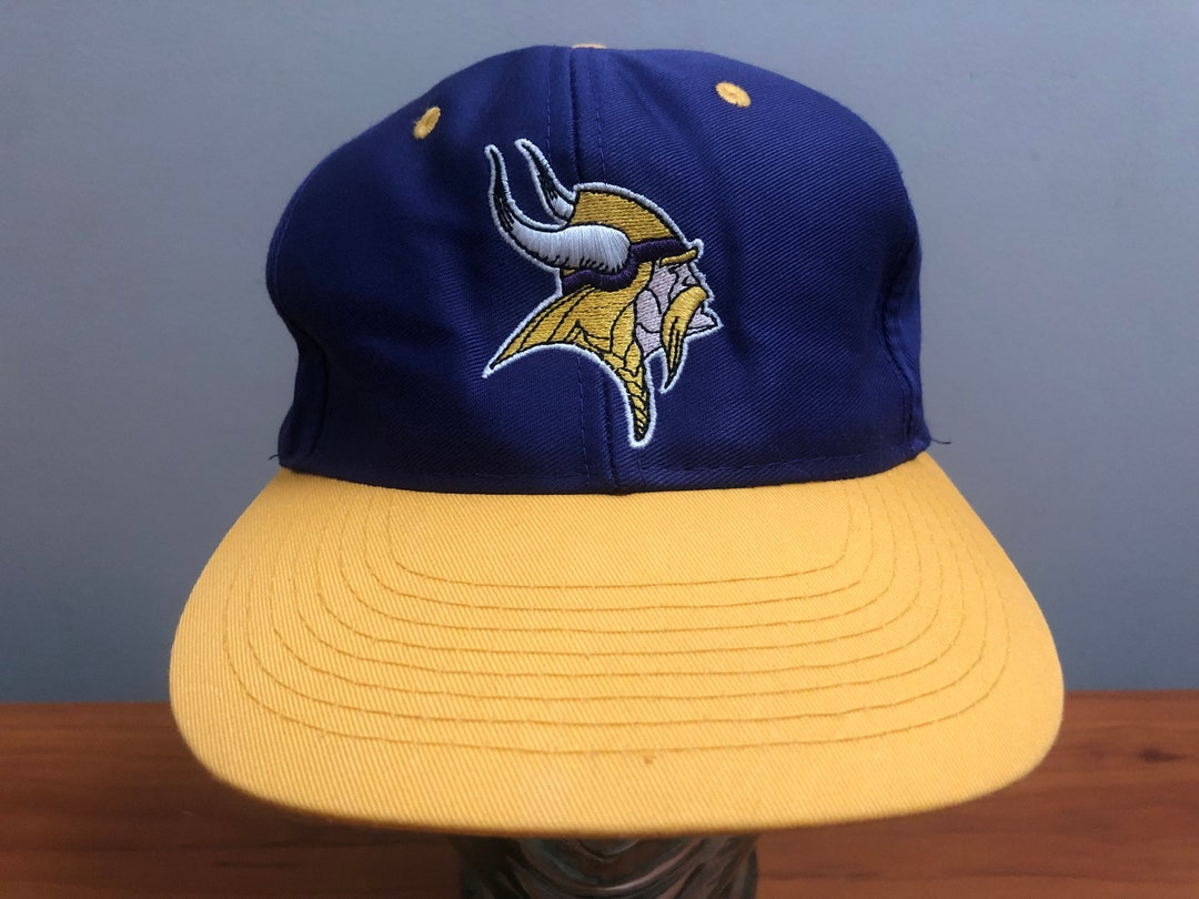 90's Minnesota Vikings Baseball Cap Snapback Hat Vintage 1990's Purple ...