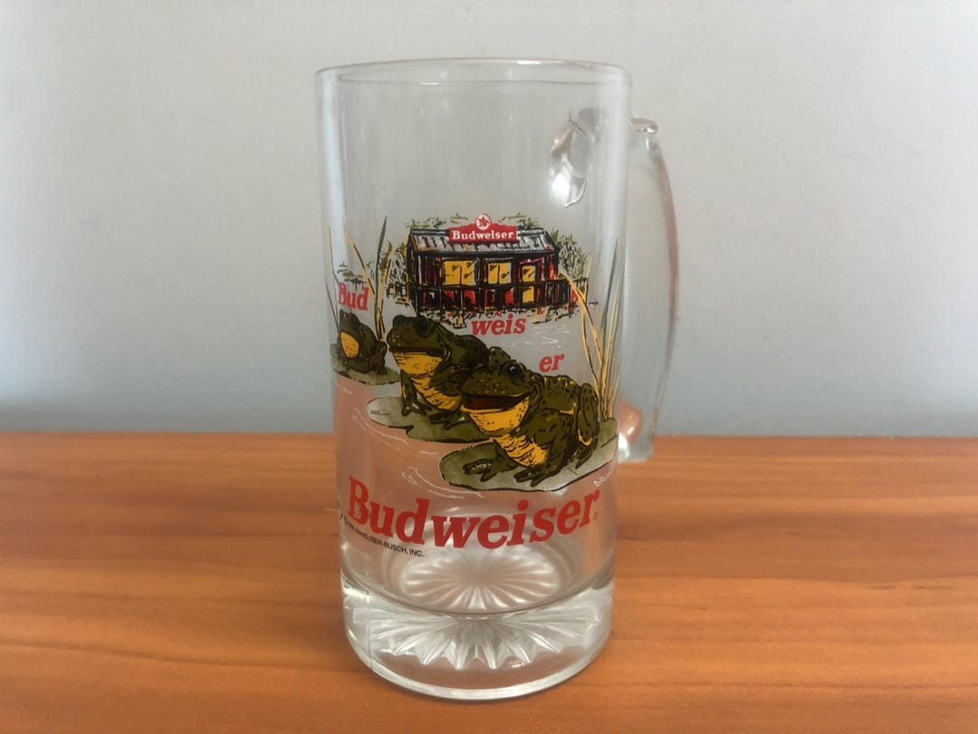 1996 Budweiser Frogs Beer Mug Drinking Glass Vintage 90's Bud Weis Er ...