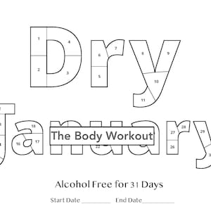 Dry January Tracker, Drynuary, Sober Printable Tracker - Etsy