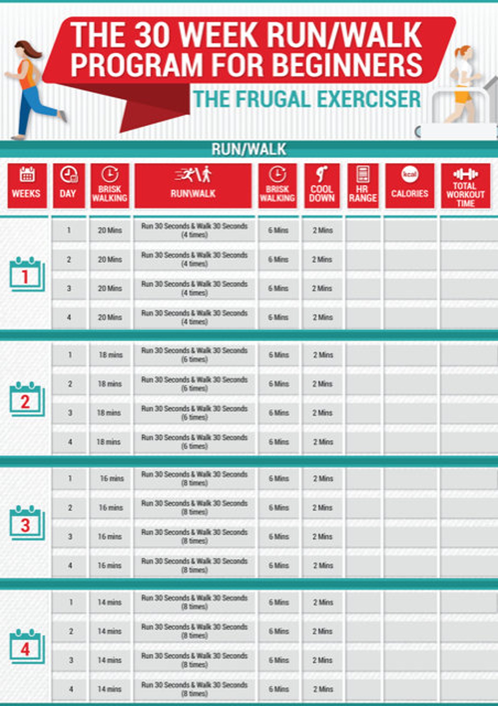 Beginner Running Plan 30 Day Flexibility Challenge Workout | Etsy
