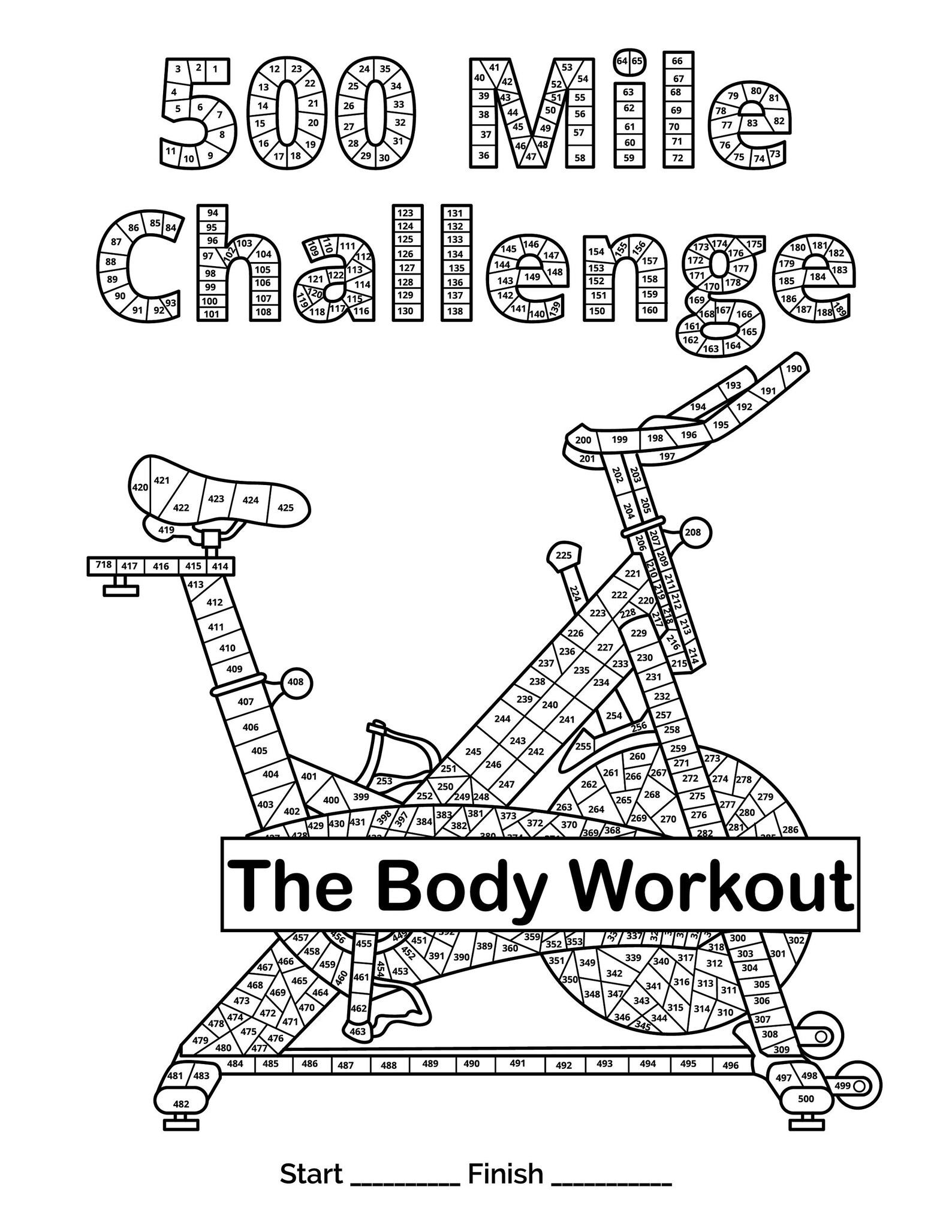 Cycling Fitness Tracker, 500 Mile Cycle Challenge - Etsy
