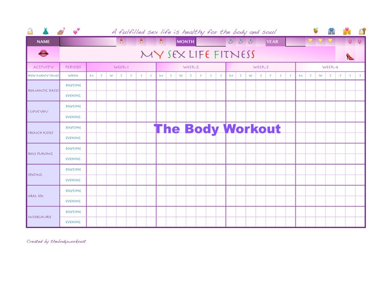Intimacy Planner Time For Spouse Sex Tracker Sex Diary Date Night