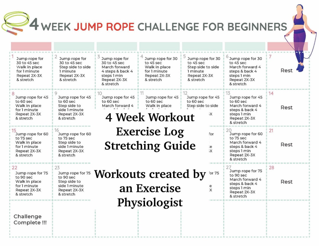 4 Week Jump Rope Challenge, Jump Rope Workout - Etsy