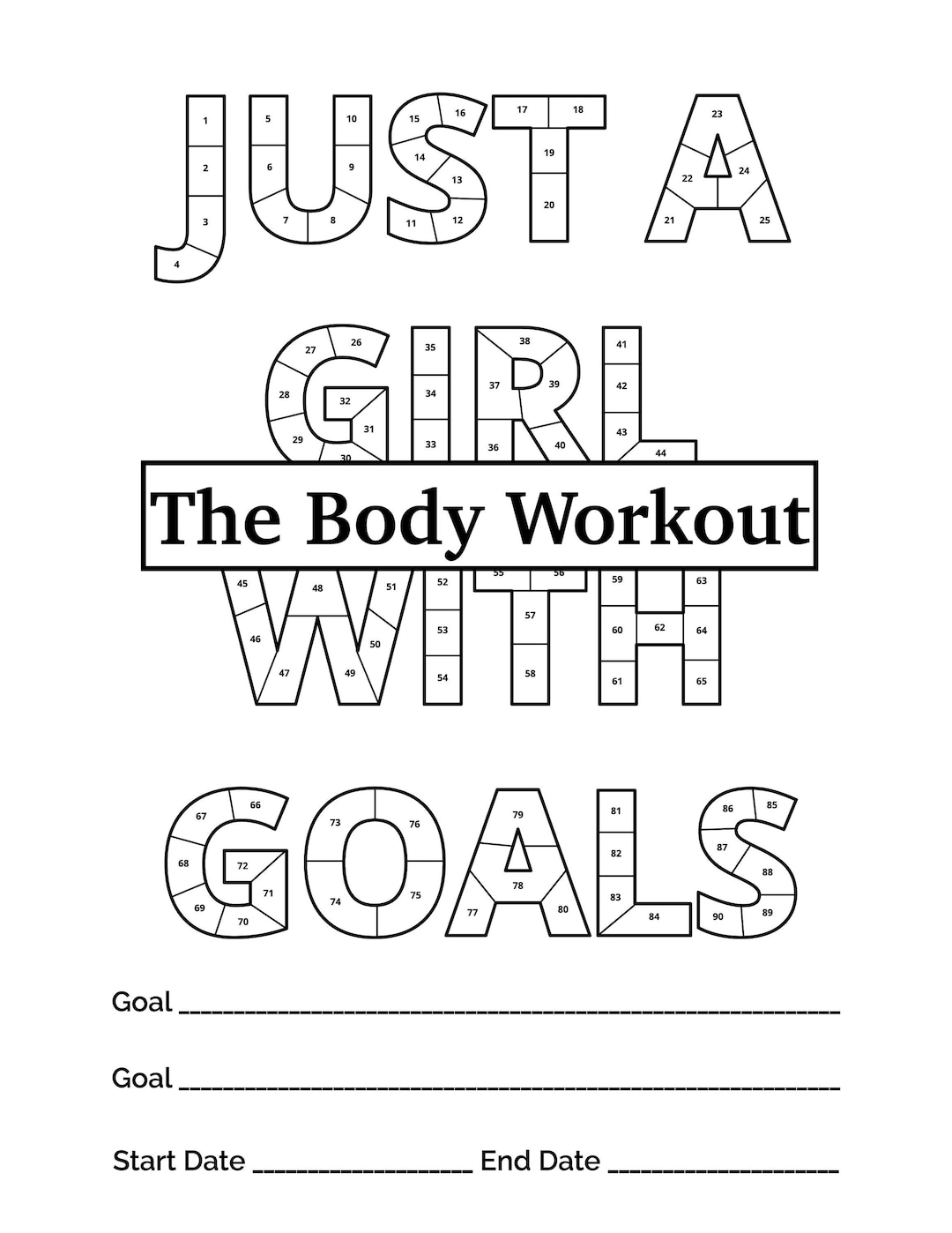 Daily Goal Tracker, Just A Girl With Goals, 90 Day Tracker - Etsy