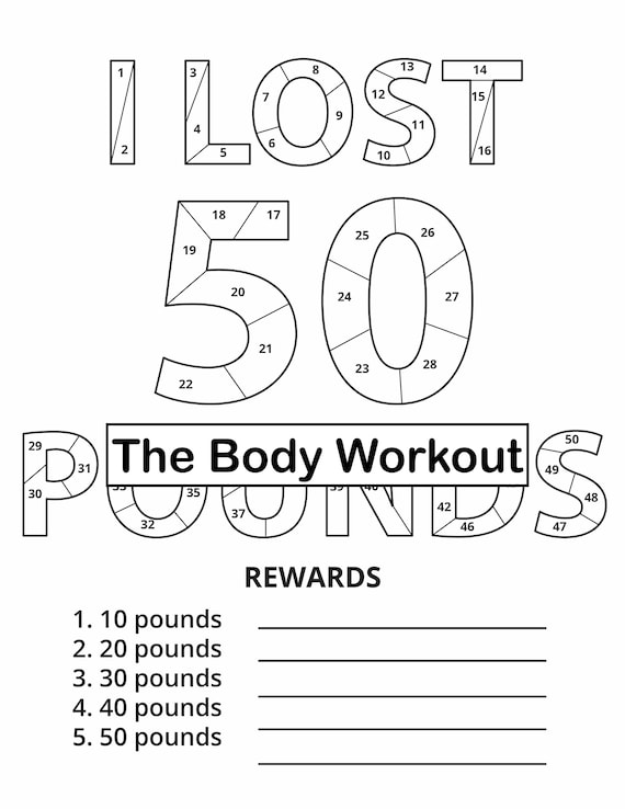 Weight Tracker With Rewards Chart 50 Pounds Weight Loss - Etsy
