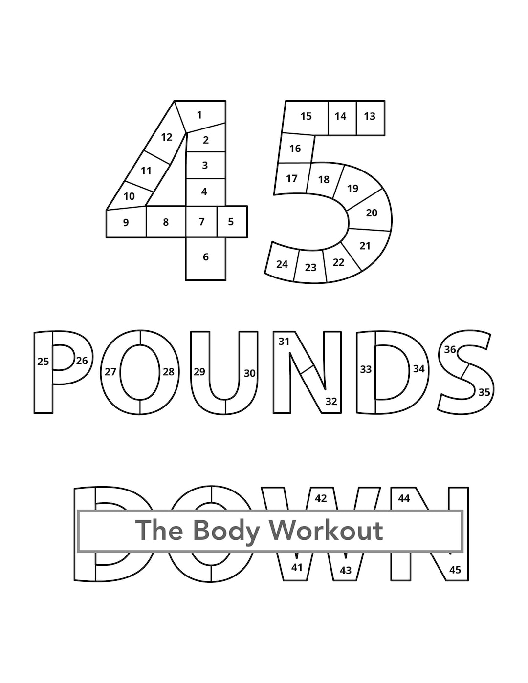 45 Pounds Weight Loss Tracker, Weight Loss Color Chart - Etsy