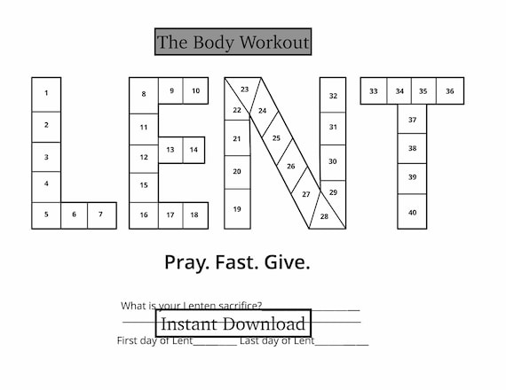 Lent Tracker 40 Day Countdown - Etsy