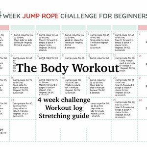 4 Week Jump Rope Challenge, Jump Rope Workout - Etsy