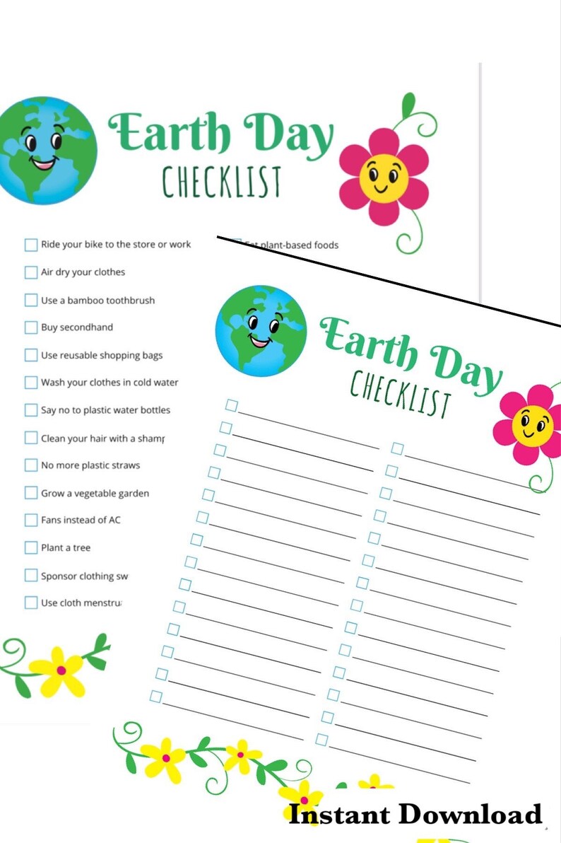 Earth Day Checklist, Tips for Earth Day - Etsy