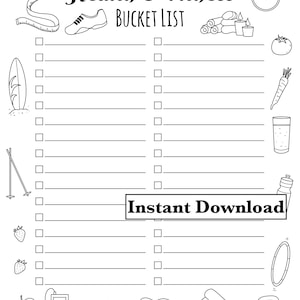 Health and Fitness Bucket List - Etsy