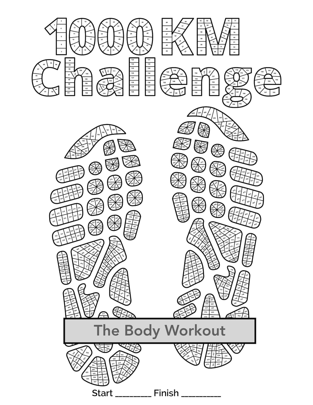 1000 KM Challenge, Running Tracker, Walking Tracker - Etsy