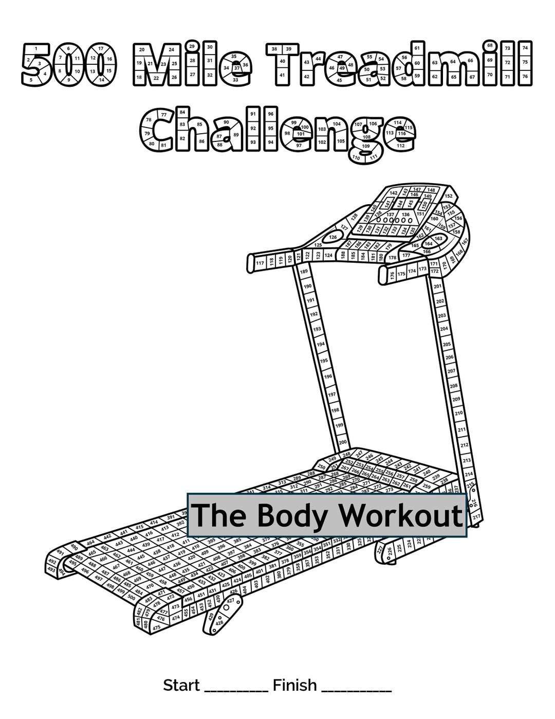 500 Mile Treadmill Challenge - Etsy