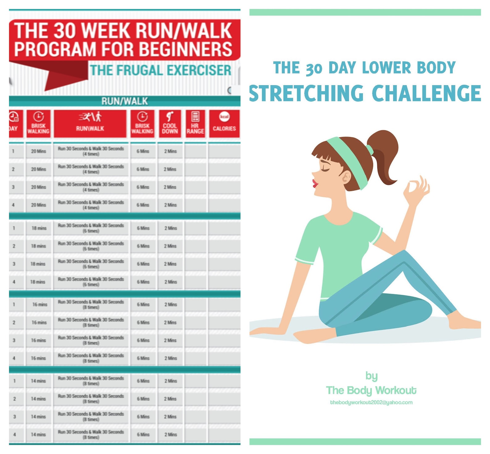 Beginner Running Plan, 30 Day Flexibility Challenge, Workout Plan ...