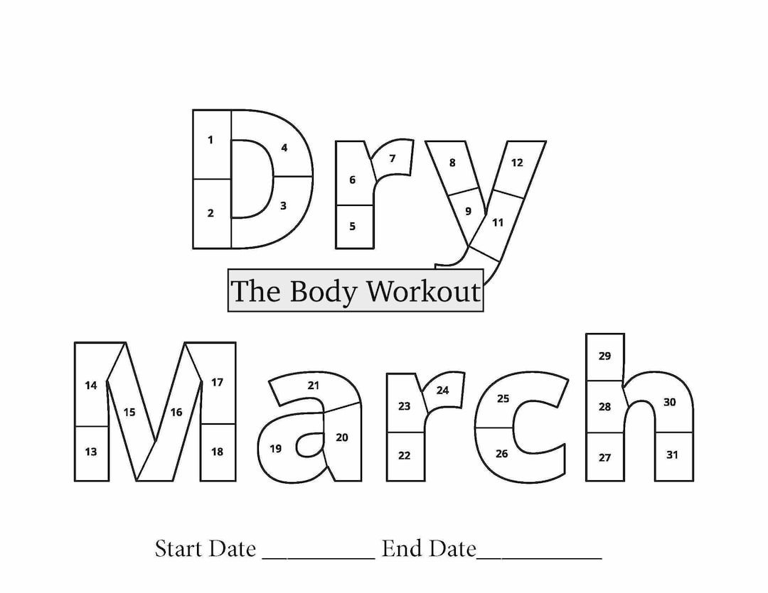 Habit Tracker Printable, Dry March - Etsy