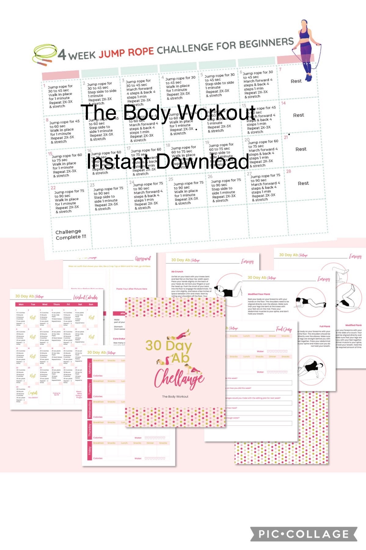 Beginner Jump Rope and Ab Challenge - Etsy