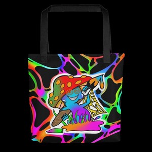 Mushroom Tote Bag, Hippy Canvas Bag, Trippy Hippy Accessories, Reusable ...