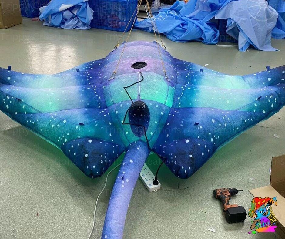 3m Size Inflatable Blue Stingray, Under the Sea Themed Event ...